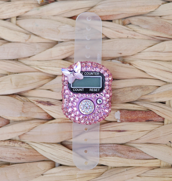 Crystal Iced : Pink Butterfly Tasbih/Tally Counter